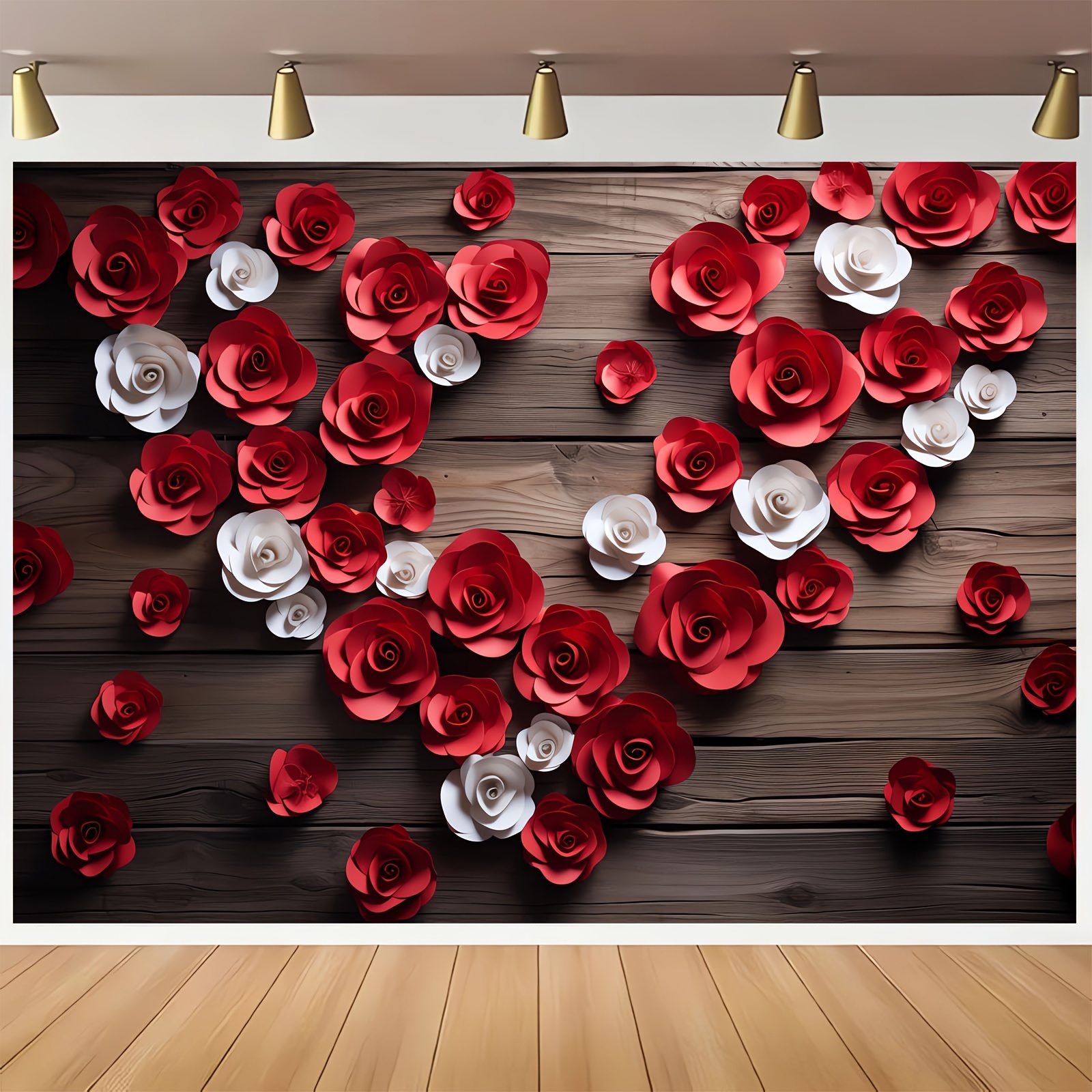 Red Rose Floral Wedding Photography Backdrop Valentine's Day - Temu