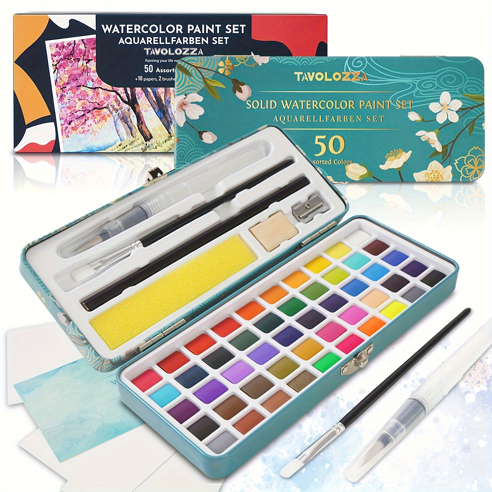 Watercolour Paint Set 50 Vivid Colours Inculde Metallic - Temu Australia