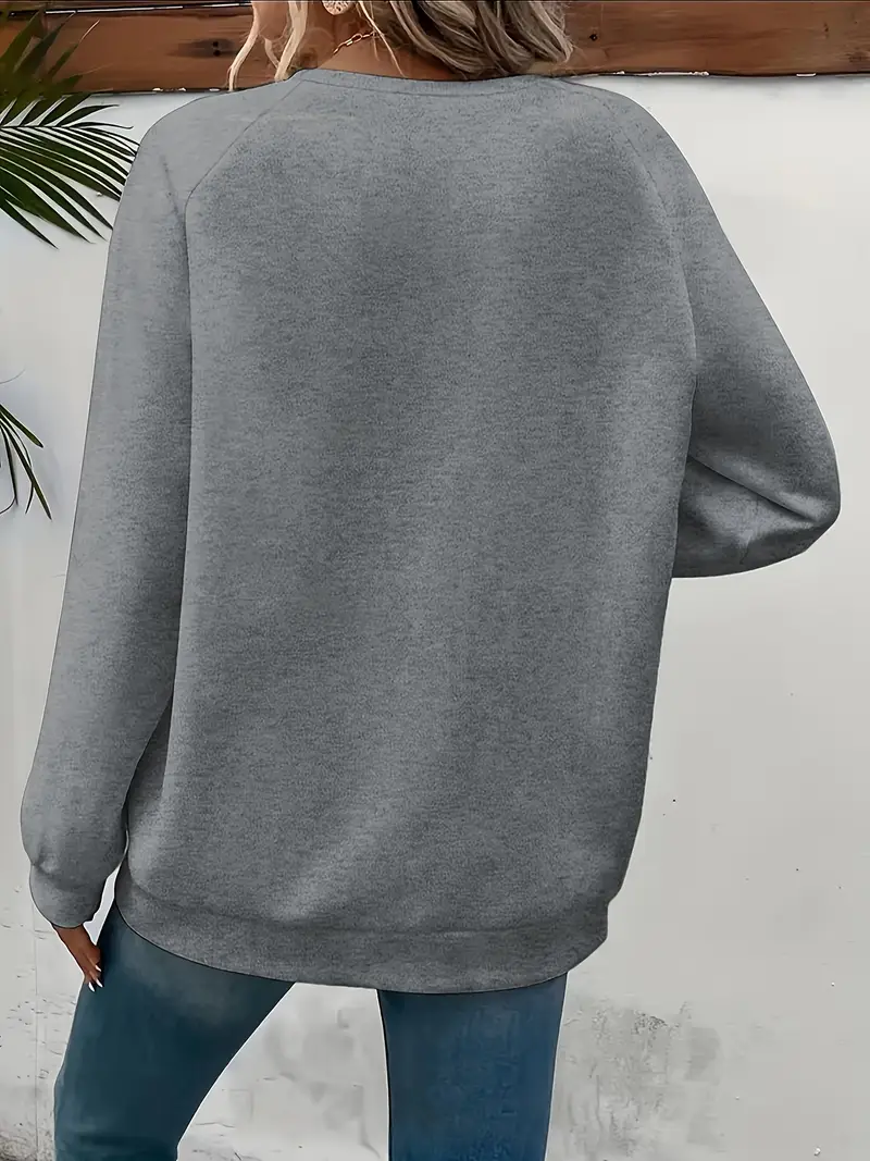 Letter Print Pullover Sweatshirt Casual Long Sleeve Crew Temu Australia