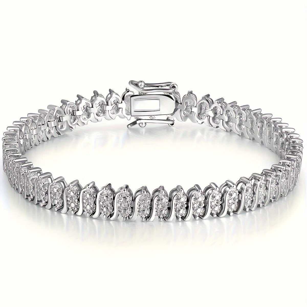 Exquisite Tennis Chain Design Bracelet Copper 18k Gold - Temu United ...