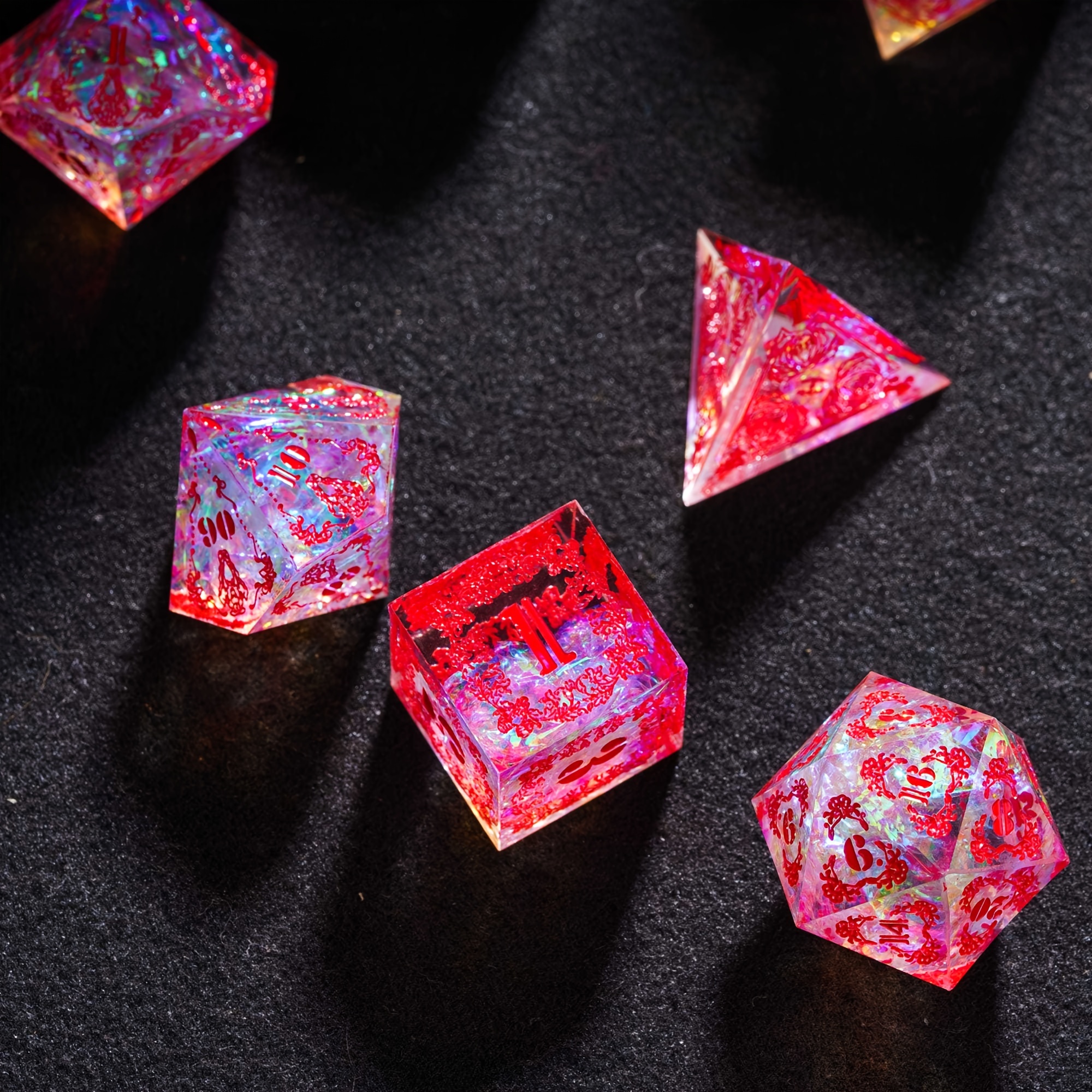 7 die Handmade Sharp Edges Dnd Dice Nice Pattern D d Dice - Temu