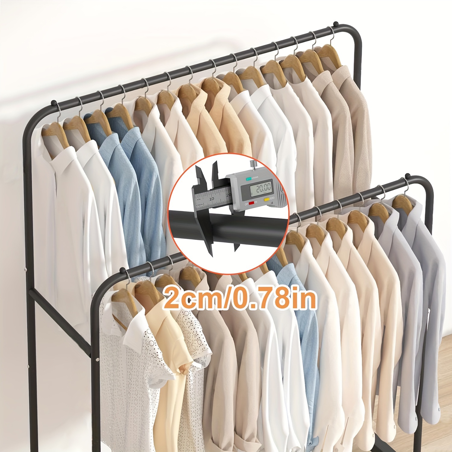 Adjustable Dual pole Metal Closet Organizer Wheels Shoe Rack - Temu ...