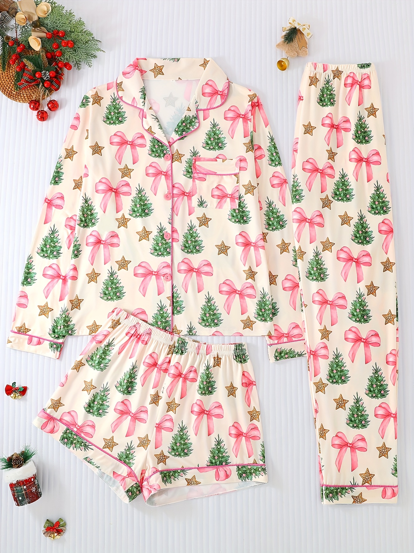 silk long sleeve pajamas sold on Temu United States