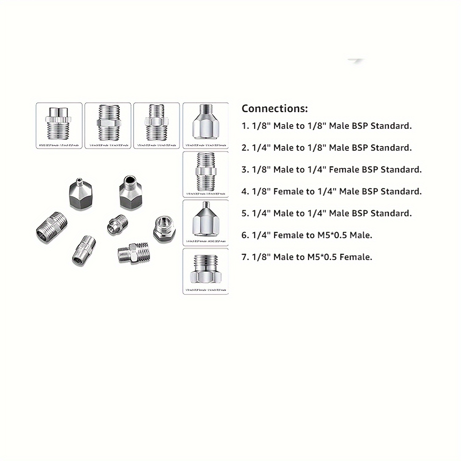 Airbrush Adapter Set Connectors Kit Airbrush Air - Temu