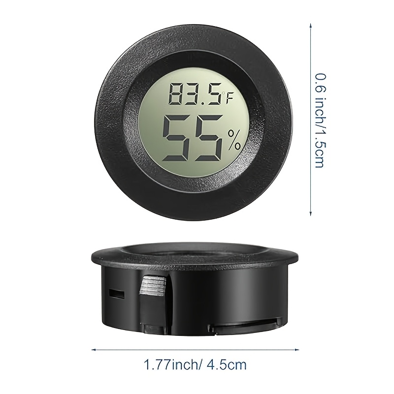 Mini Digital Hygrometer Thermometer Round Lcd Display Gauge - Temu