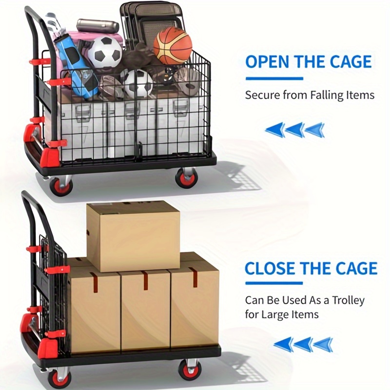 Platform Truck Cart Cage 1000lbs Capacity Folding - Temu