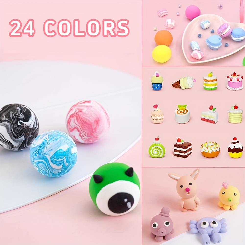 24 Colors Air Dry Clay Ultra Light Modeling Clay Diy Magic - Temu