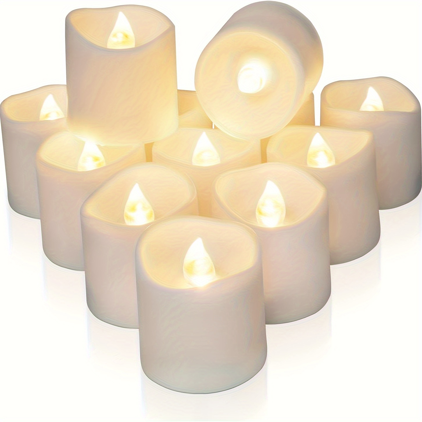 Timer Flameless Led Votive Candles Long Lasting Battery - Temu