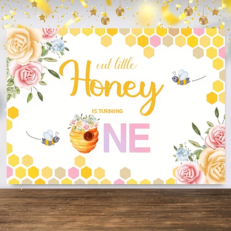 Bee 1st Birthday Background Party Decoration Little Honey - Temu Ireland