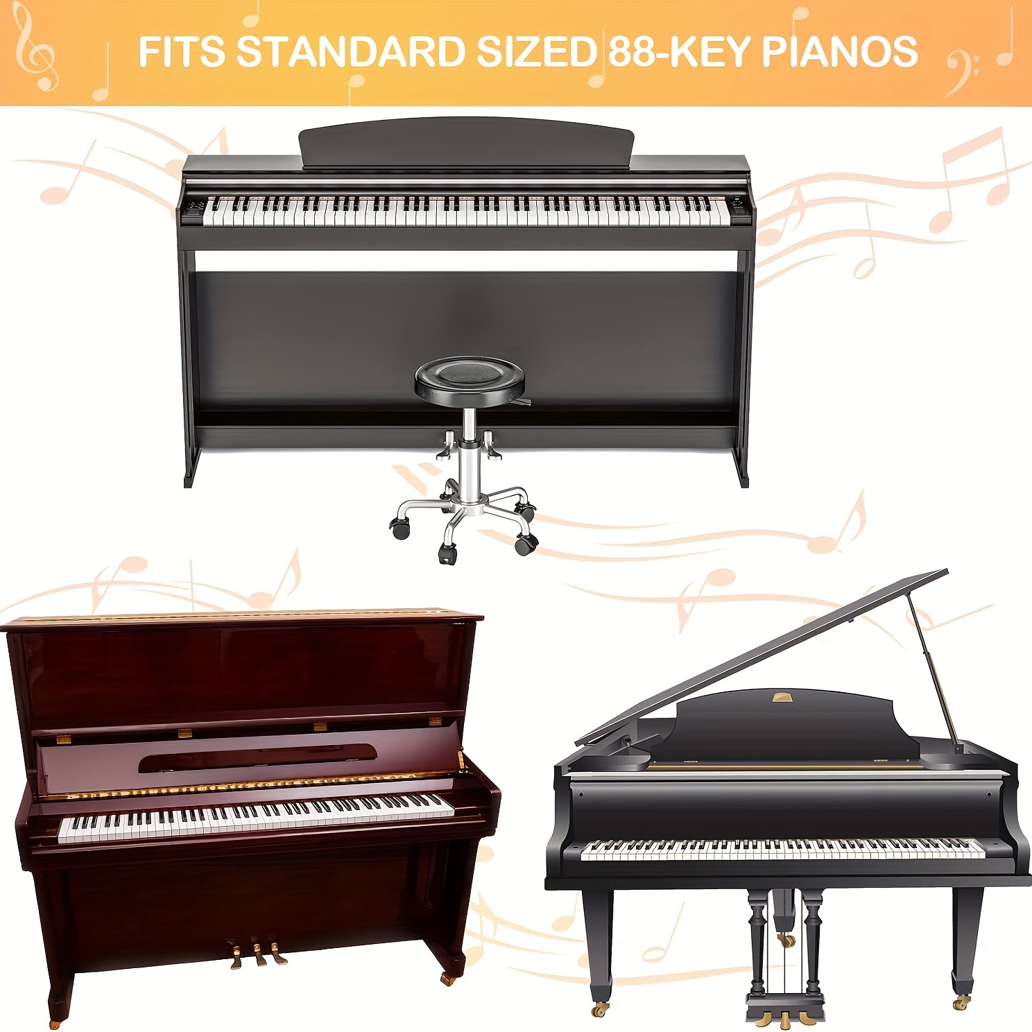 Silicone Piano Keyboard Notes Guide 88 61 54 49 37 Keys - Temu Portugal