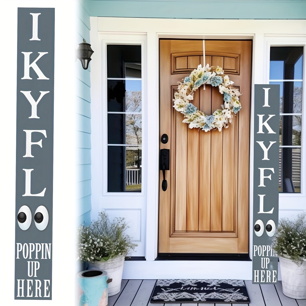 Gray Everyday Humor "ikyfl Poppin " Wood Porch Sign Bold - Temu