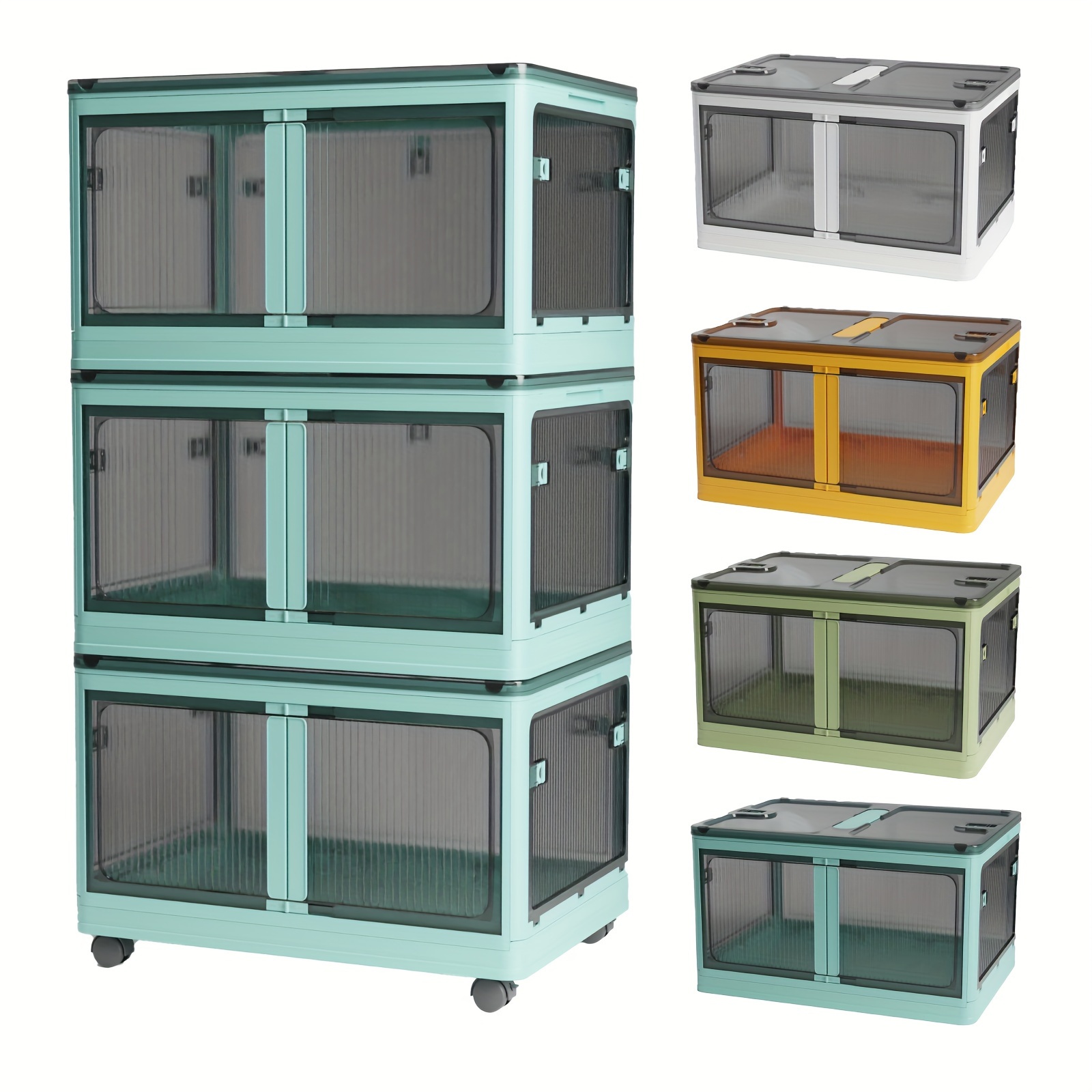 Plastic Storage Bins Lids Stackable Collapsible Storage Bins - Temu