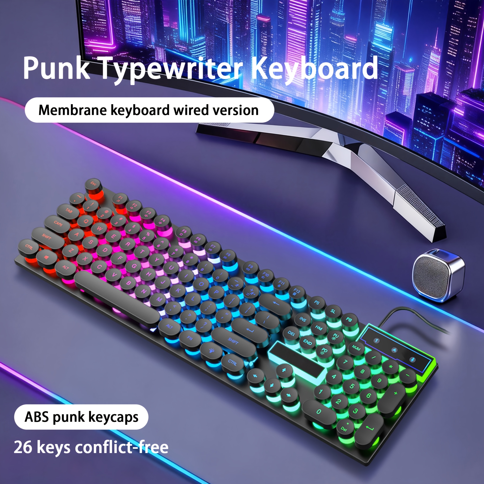 clicky keyboard gaming sold on Temu United States
