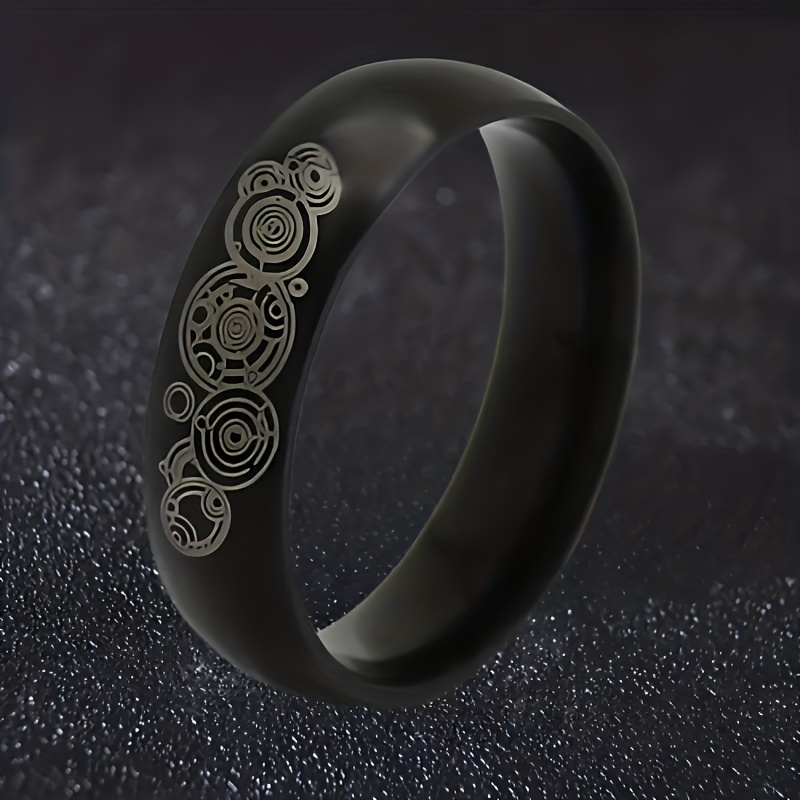 Fashion Stainless Steel Ring Men's Simple Pattern Ring - Temu United ...