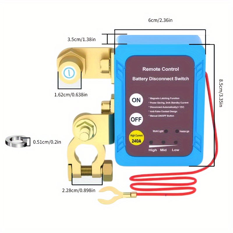 240a Wireless Remote Battery Disconnect Switch With Dual Remote Smart ...