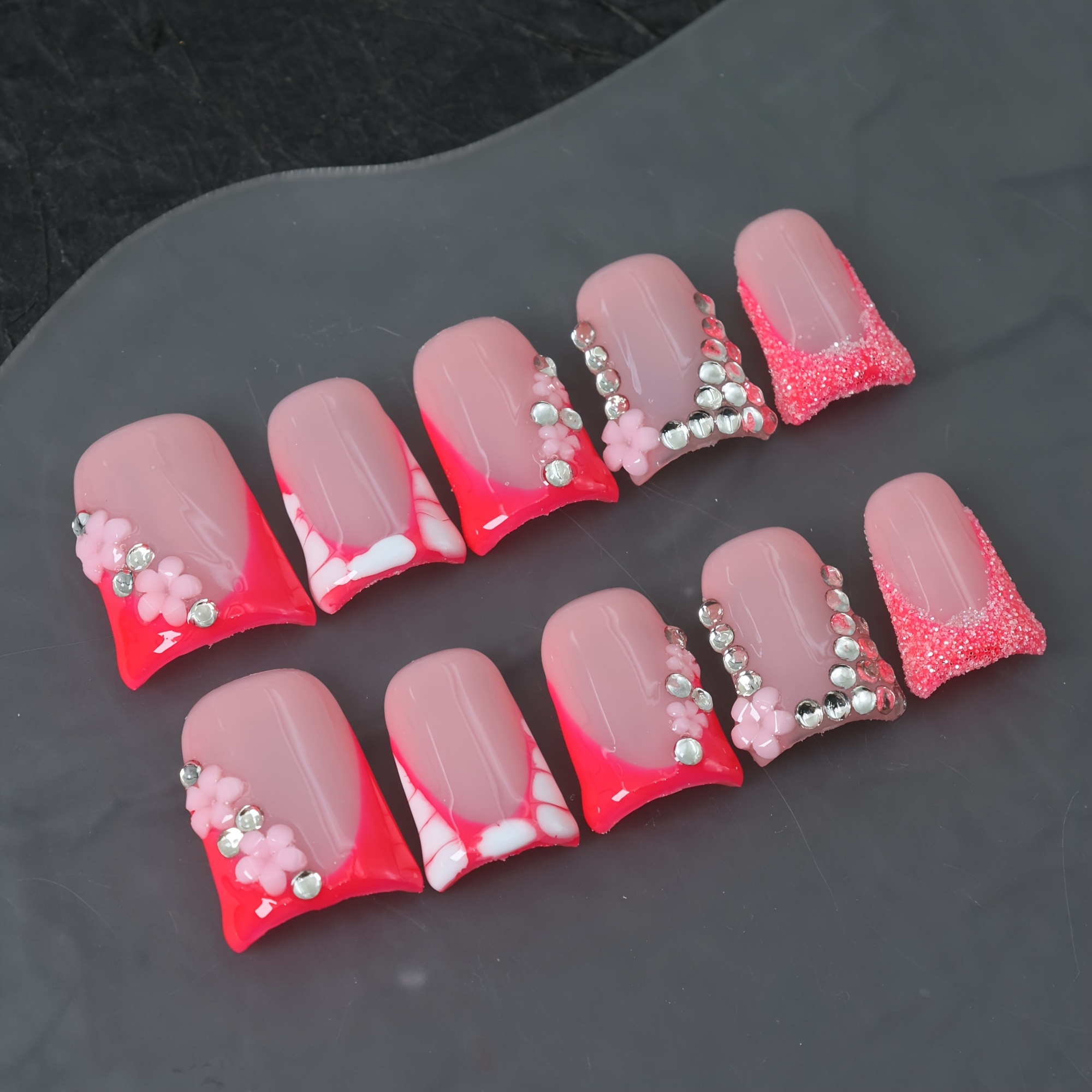 pink duck nails sold on Temu United States
