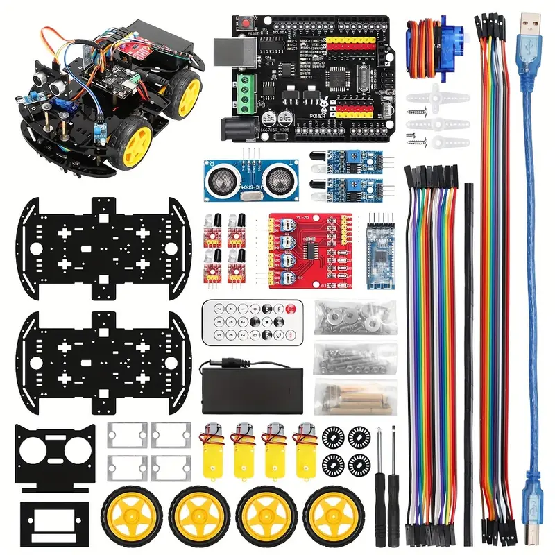 Arduino 프로그래밍 프로젝트를 위한 과학 교육 스마트 로봇 자동차 키트 정식 버전 코드 및 지침이 포함 Temu Korea