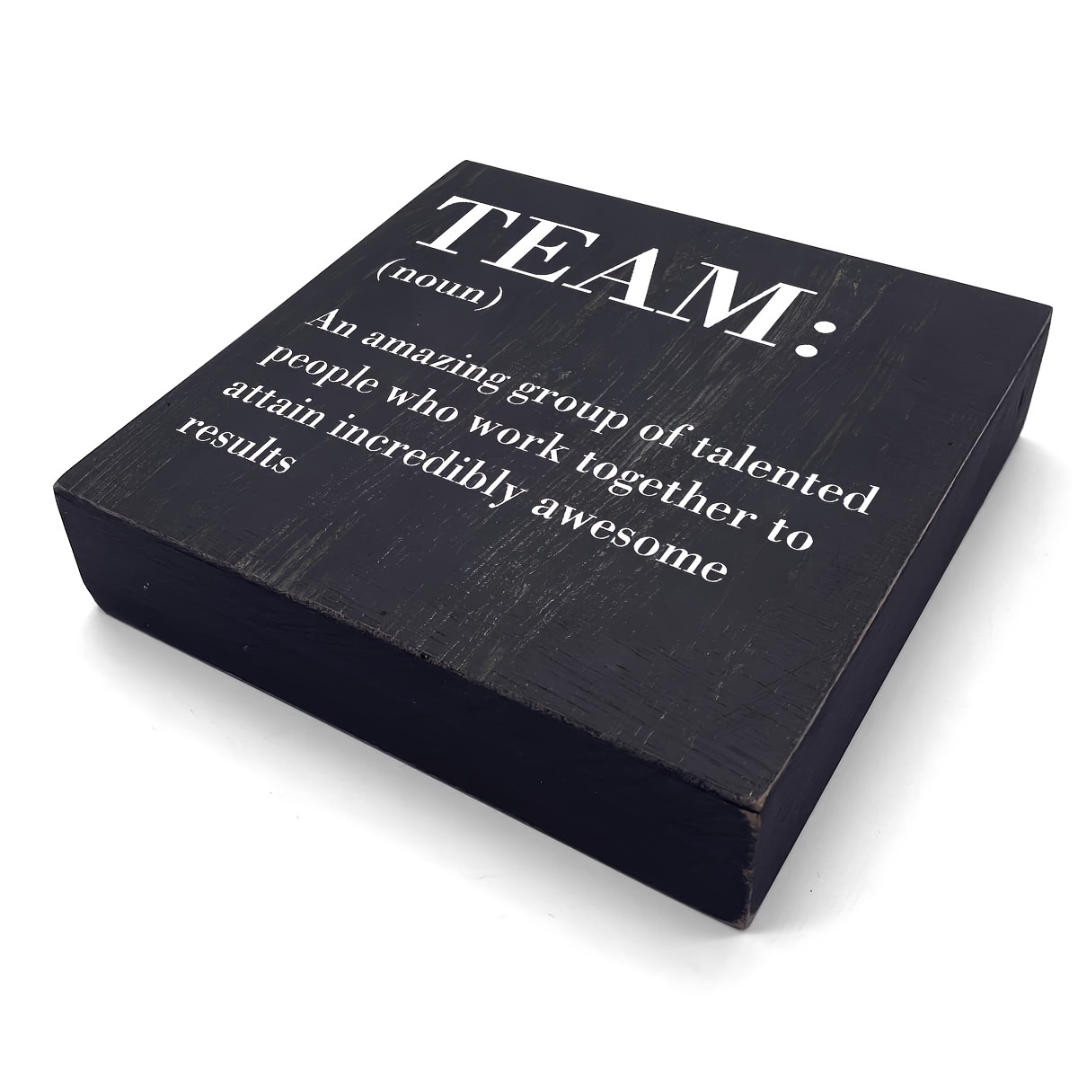 Inspirational Team Noun Office Decor Desk Decor Wooden Box - Temu