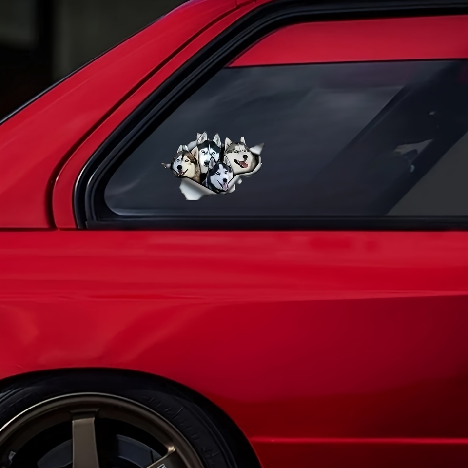 funny husky dogs peek car sticker laptop bottle truck phone - {region_name}