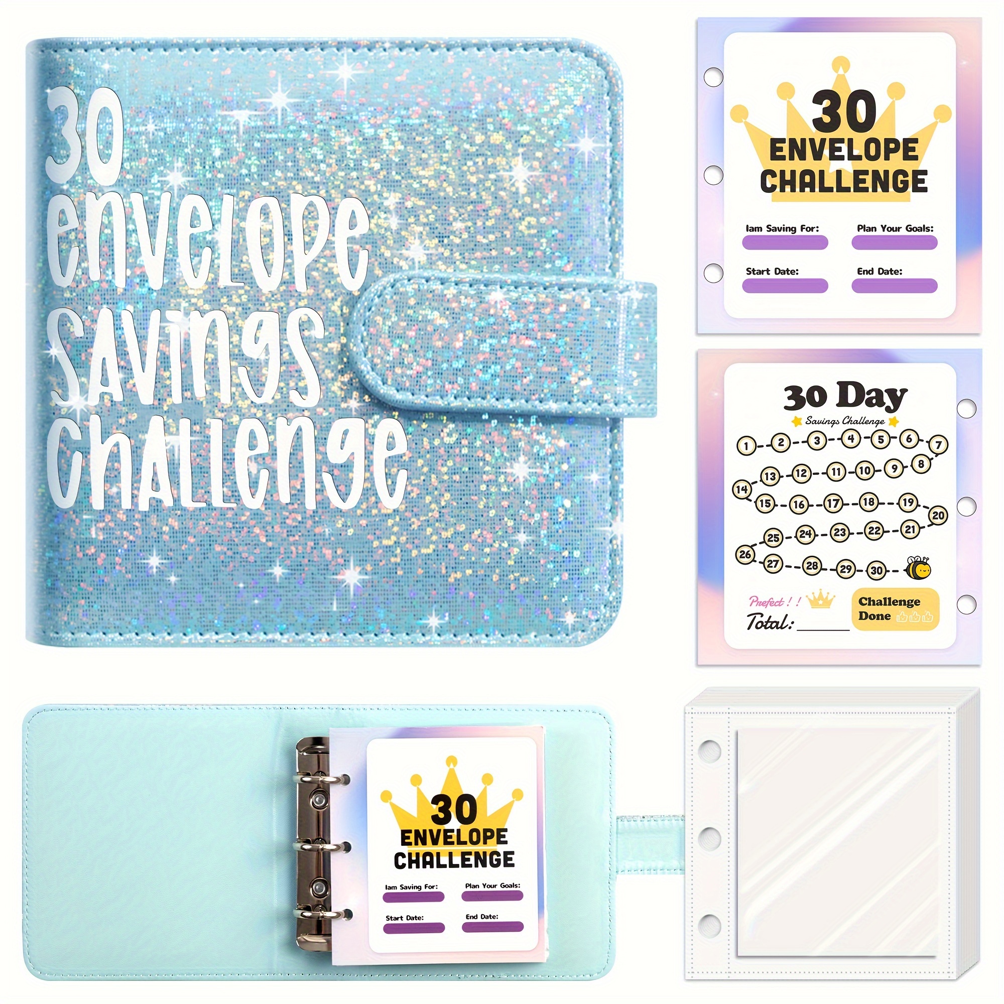 30 Envelopes Money Saving Challenge Budget Planner - Temu