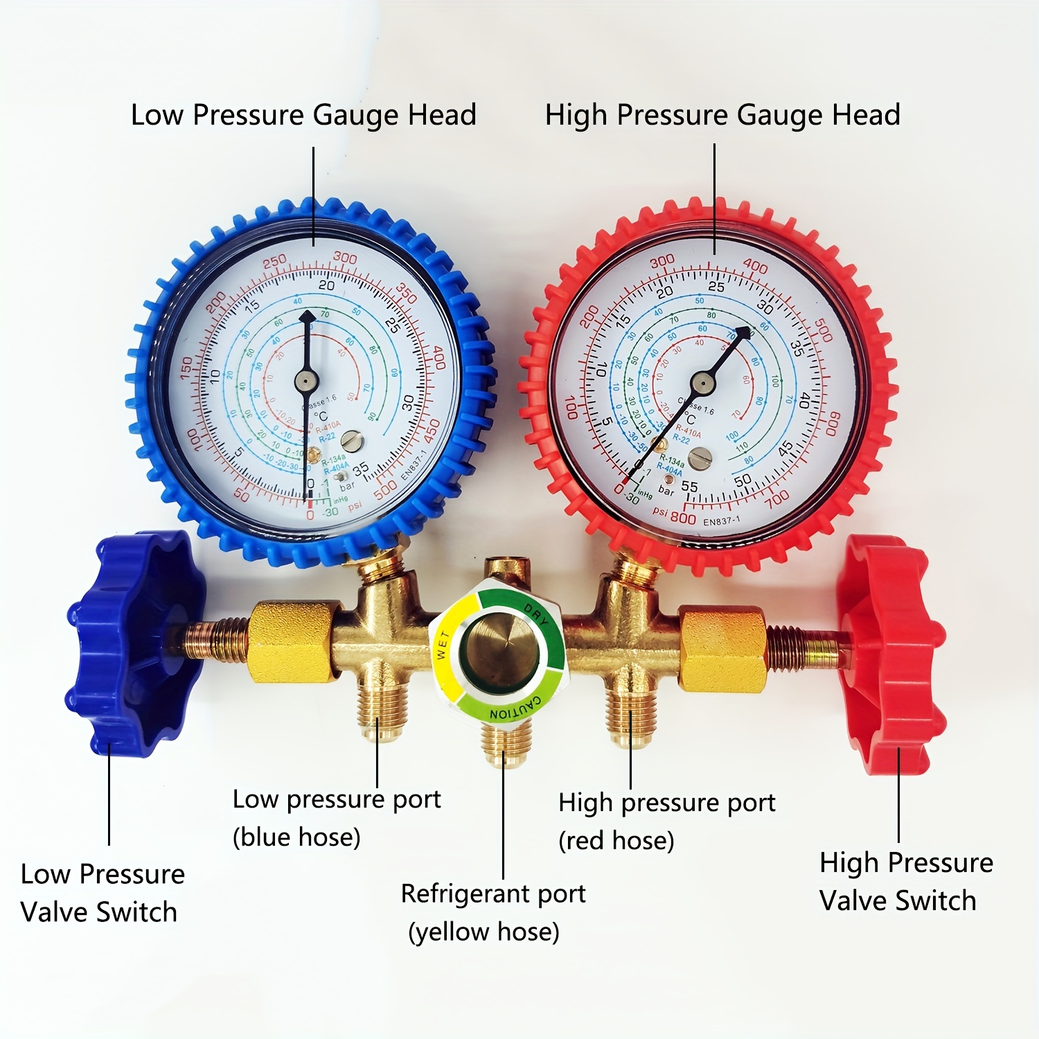 Ac Gauges R22 R134 R410a Mini Manifold Fo 22 32 410A With Detachable ...