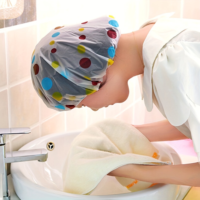 two packs fashionable and cute waterproof bath cap adult womens washing cap waterproof bath cap ...