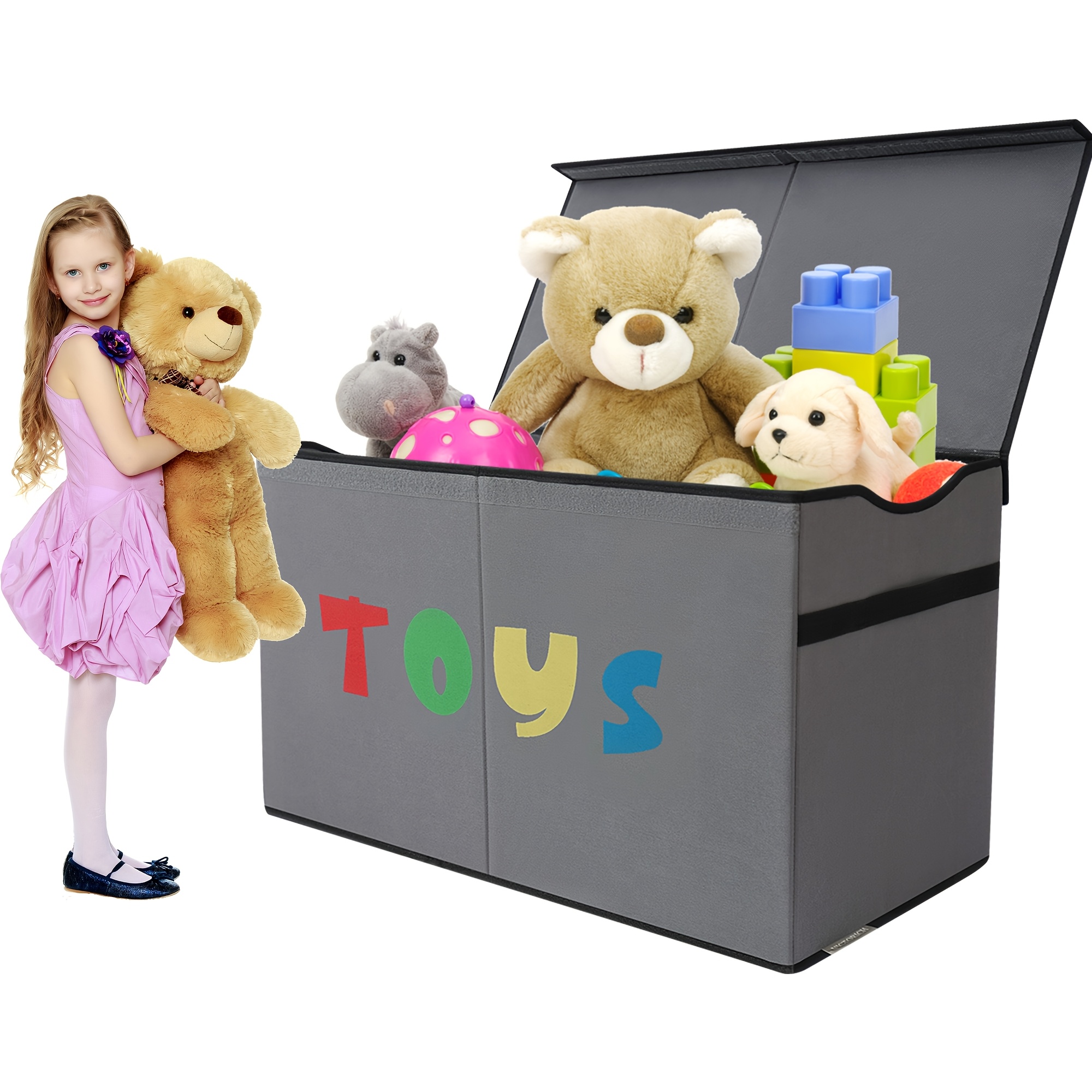 kids toy box chest extra large lightweight collapsible toy Temu