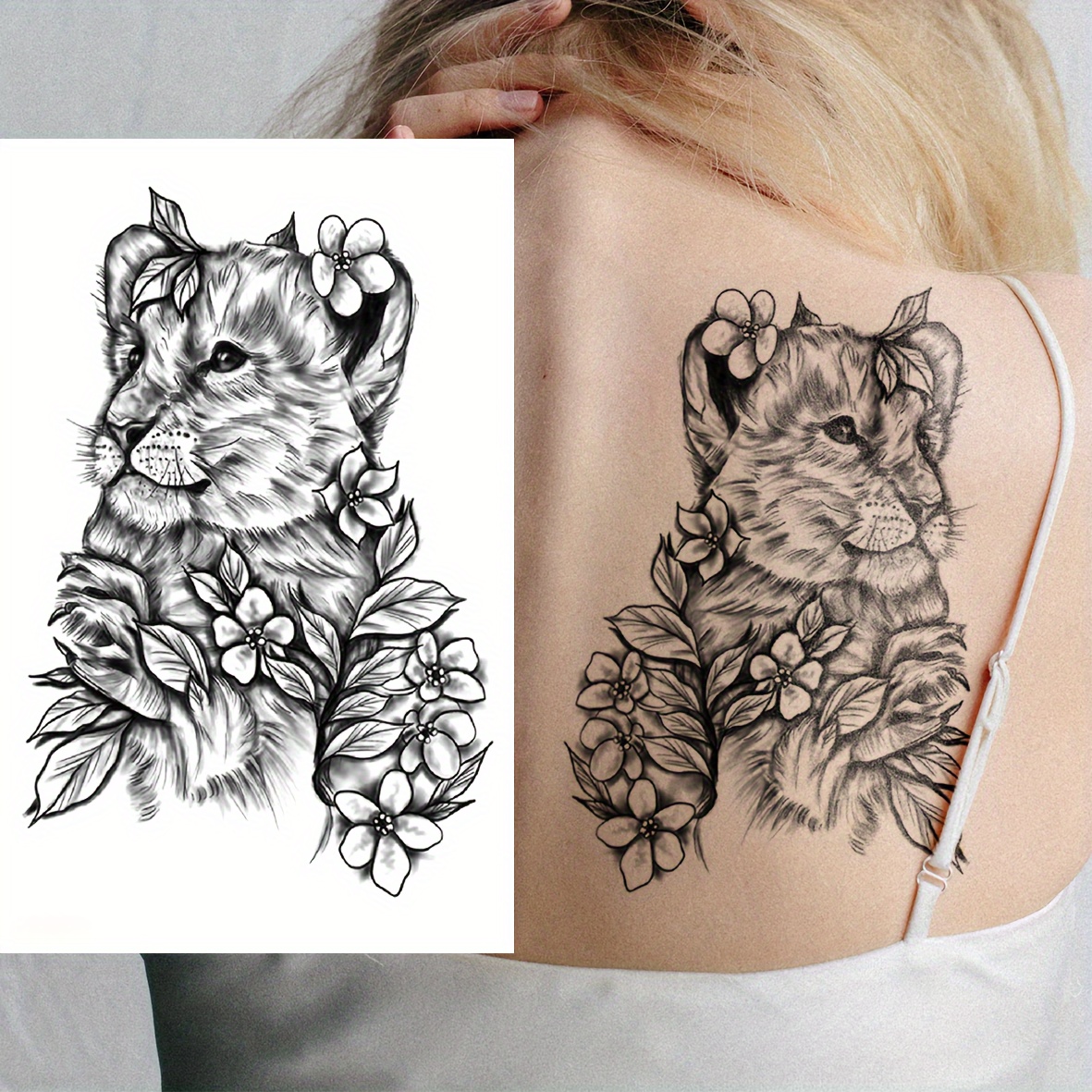 Leopards Flowers Designs Apply Arms Chest Back Waist Legs - Temu Canada