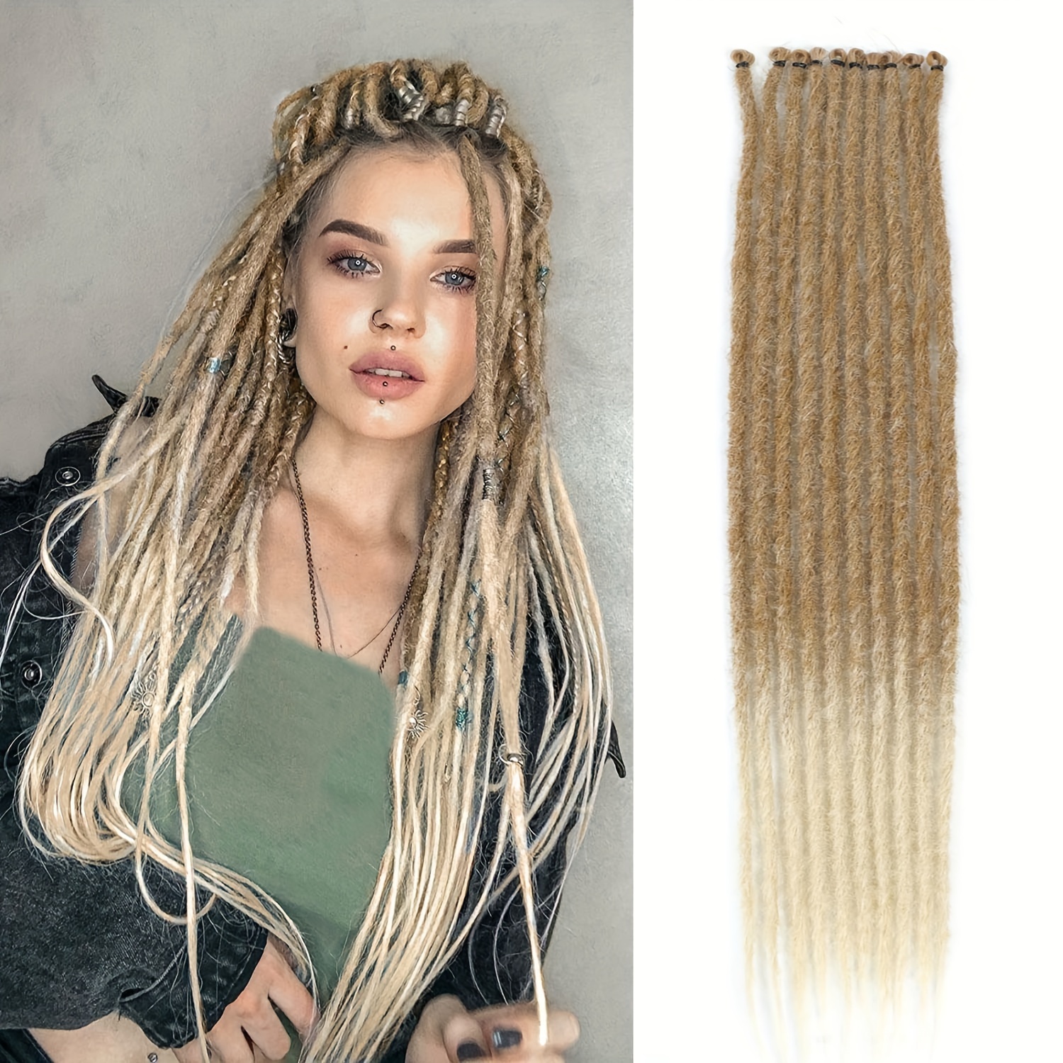 10 Strands Thin Dreadlock Extensions Soft Handmade Synthetic - Temu