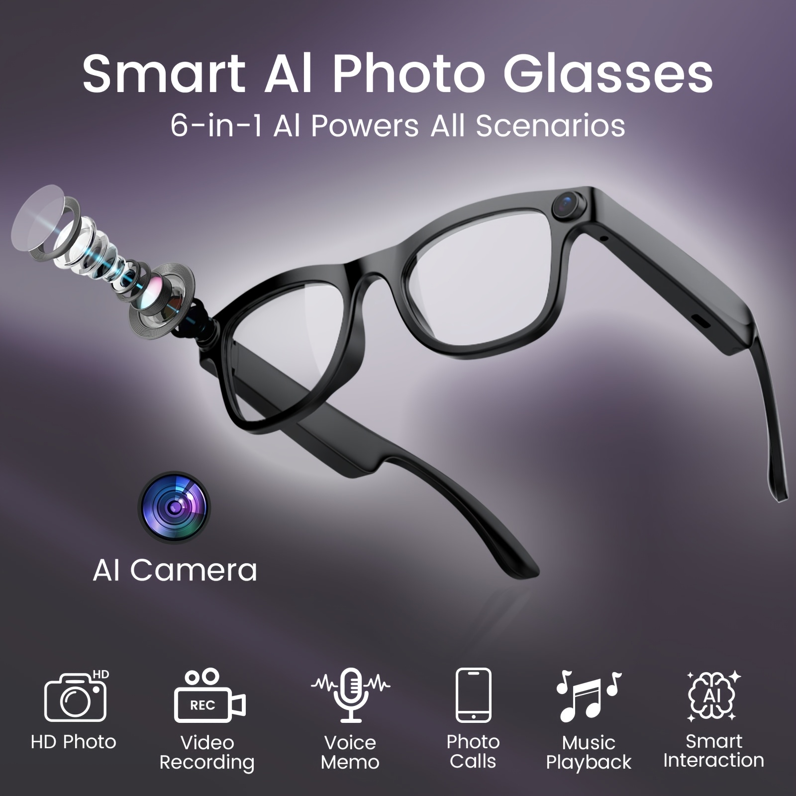 video recording eyeglasses sold on Temu United States