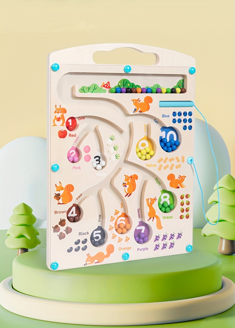 Wooden Magnetic Bead Maze Board Magnetic Number Writing - Temu Italy