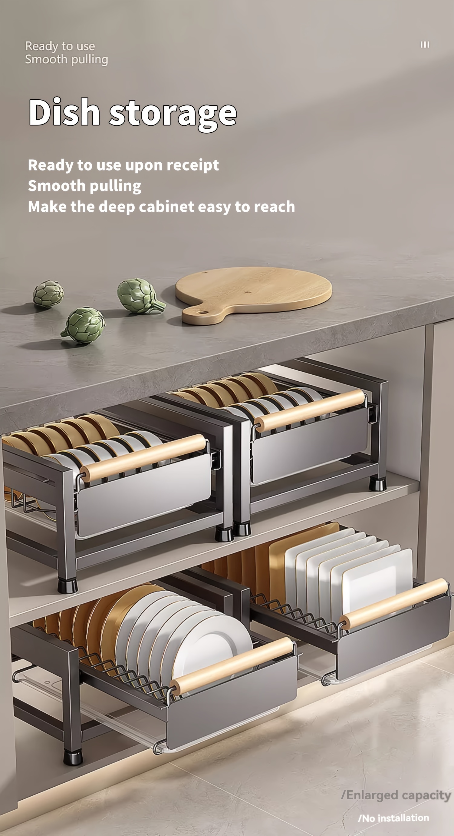 Adjustable Metal Pull Organizer Kitchen Cabinets 2 Tier - Temu