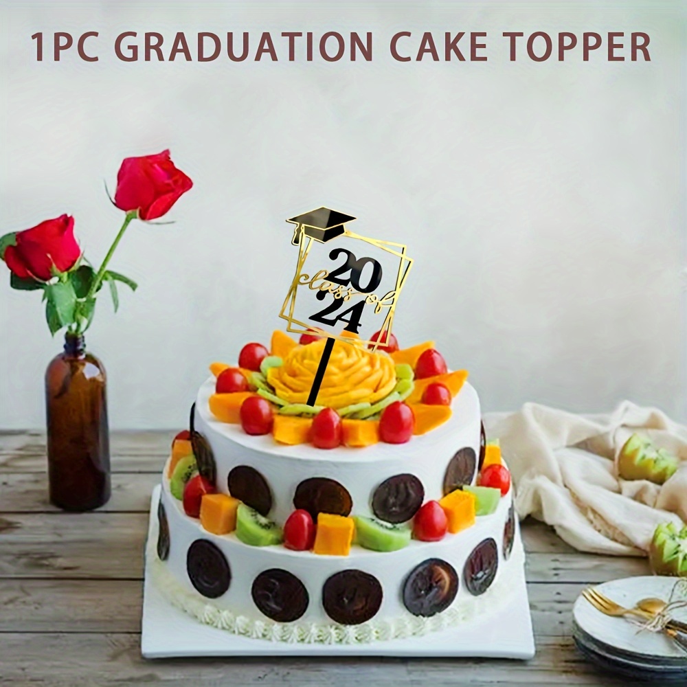 Class 2024 Graduation Cake Topper Plastic Cap Design - Temu Australia