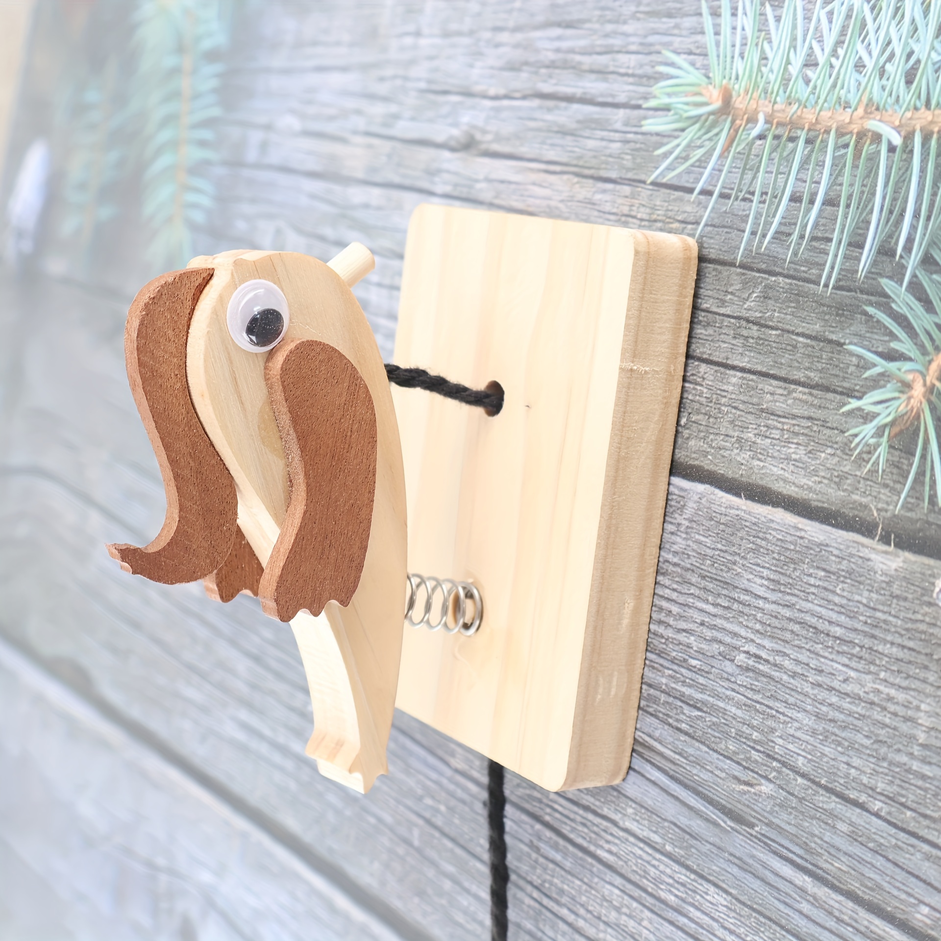 Wooden Doorbell Creative Doorbell Woodpecker Door - Temu