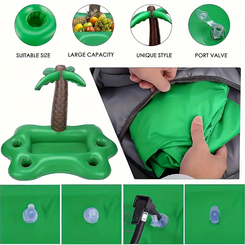 Coconut Tree Inflatable Beverage Holder Floating Hold Beer - Temu