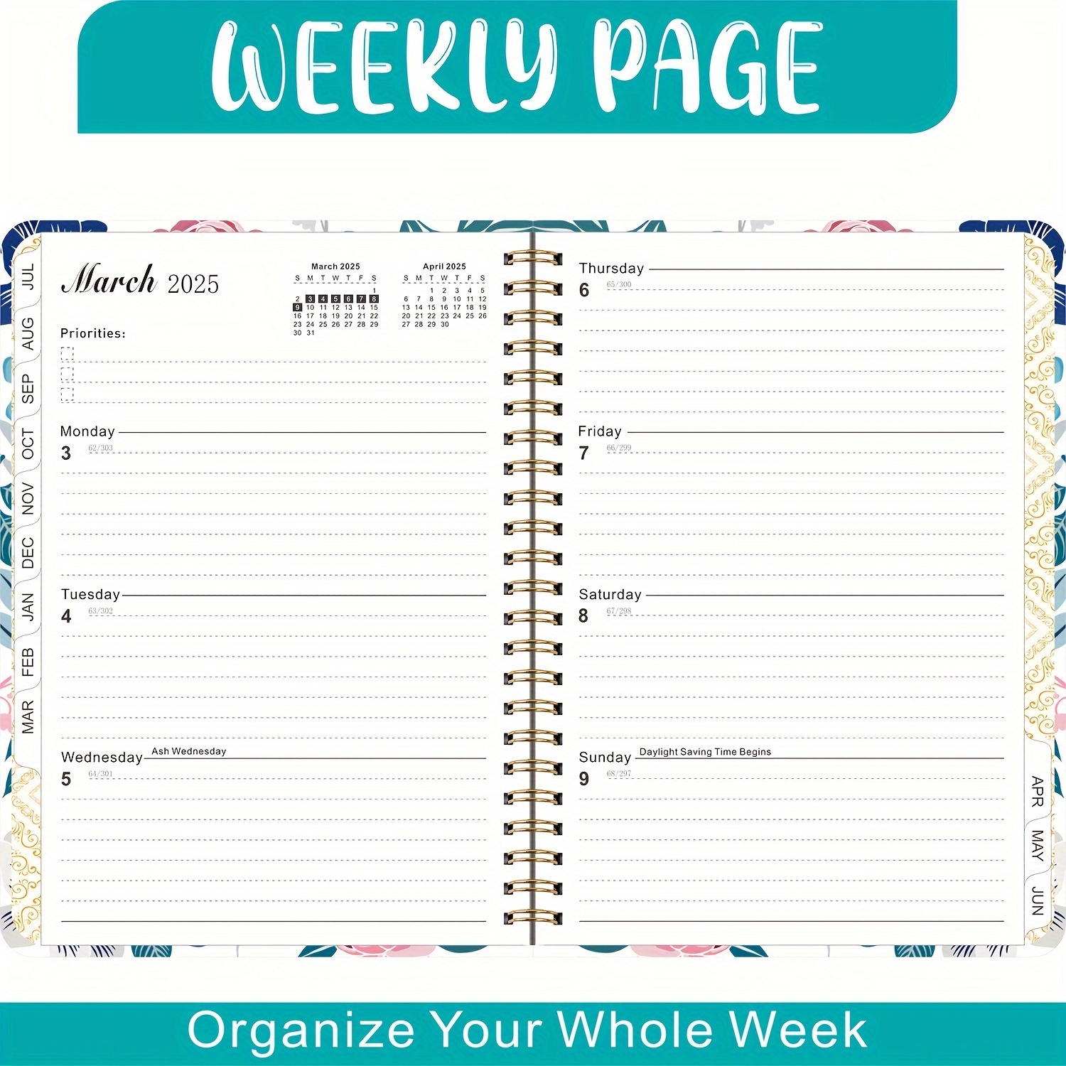 2024 2025 Weekly Monthly Planner Pad Set Students Daily - Temu