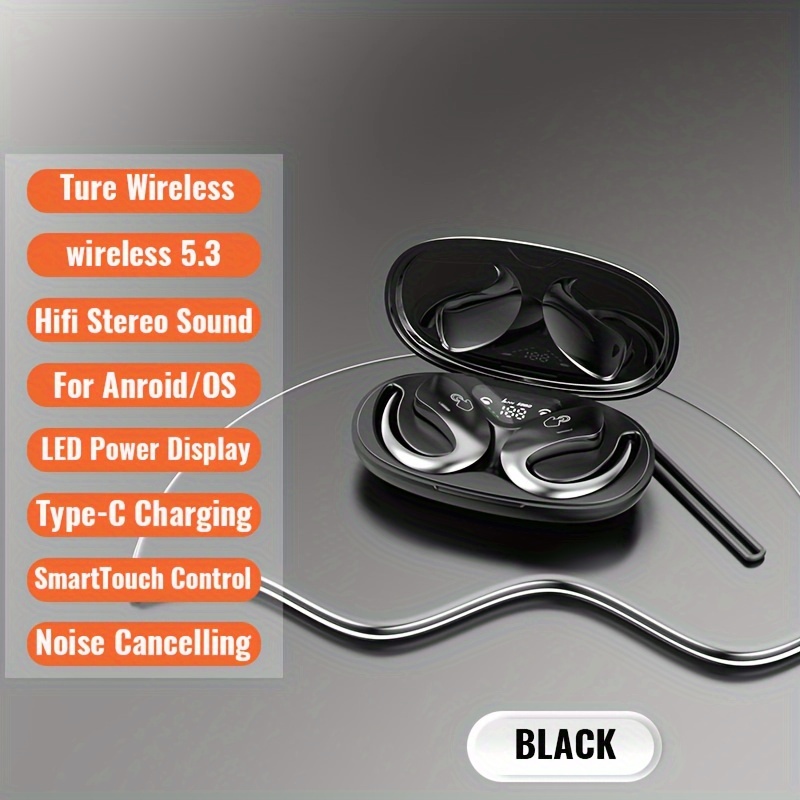 Ear Mounted Wireless Earphones 5.3 Ultra Long Battery Life - Temu ...