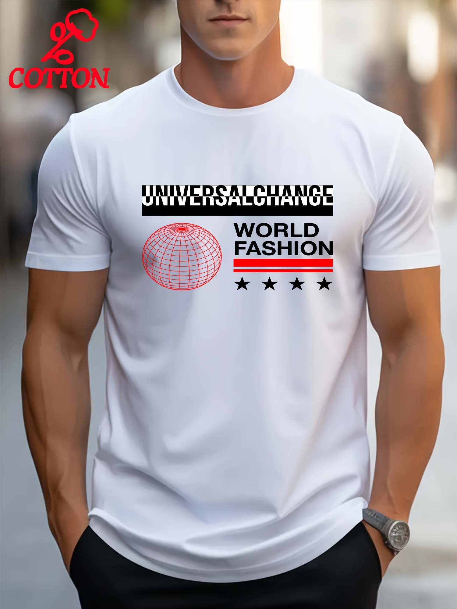 Universal Change Print T Shirt Tees Men Casual Short Sleeve - Temu Canada