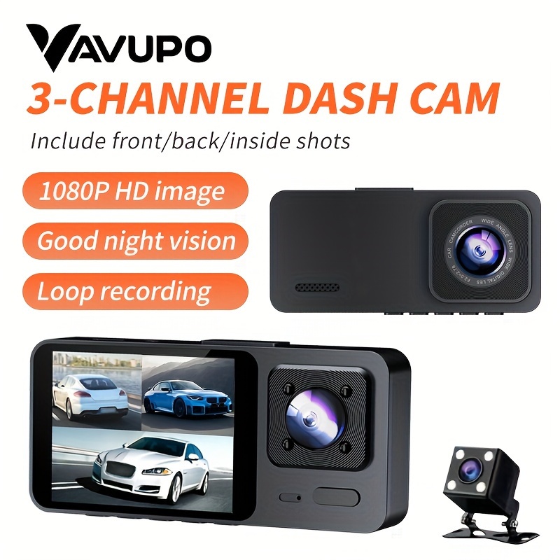 1080 Camera Dash Cam Cars Front Inside Rear Car - Temu