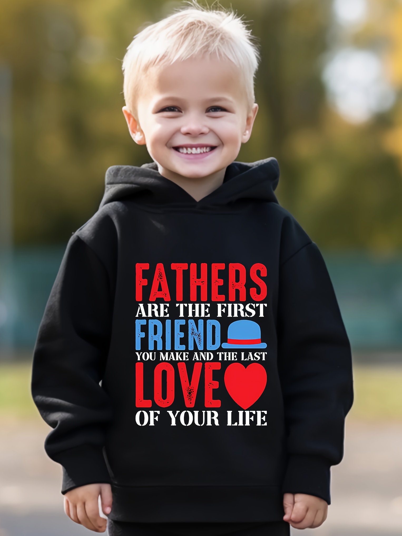Father First Friend Print Boys Girls Outfits Casual Crew - Temu Australia