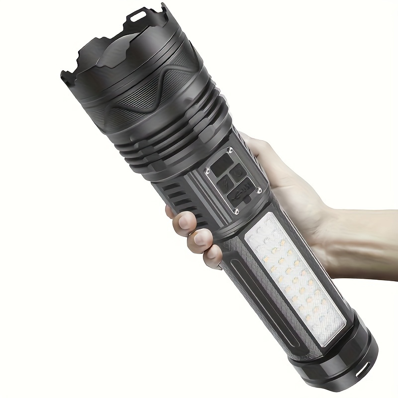 High Power Led Flashlight Rechargeable 5400mah Battery Cob - Temu