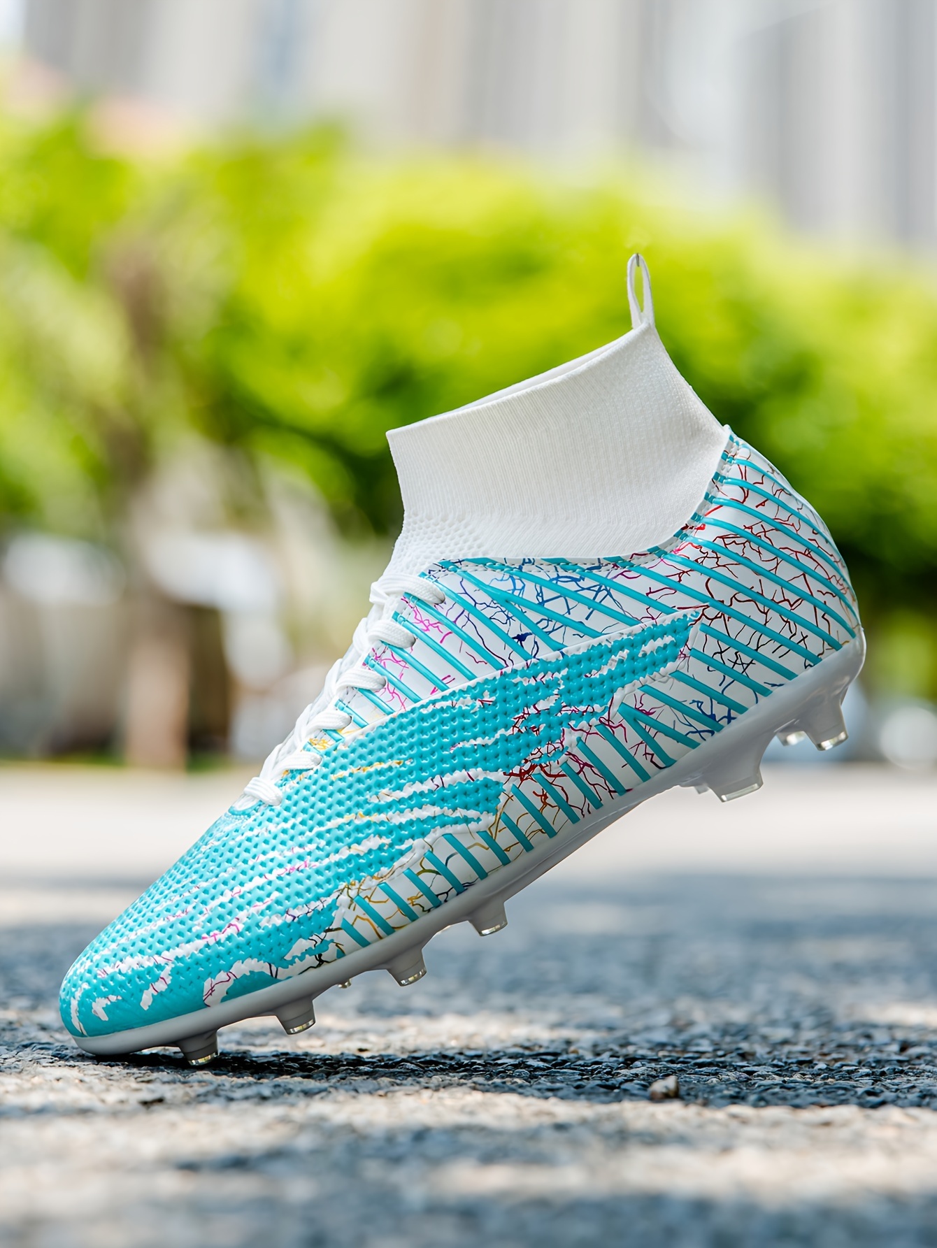 Men's Soccer Cleats Football Shoes High-tops Non-slip Spikes Indoor ...