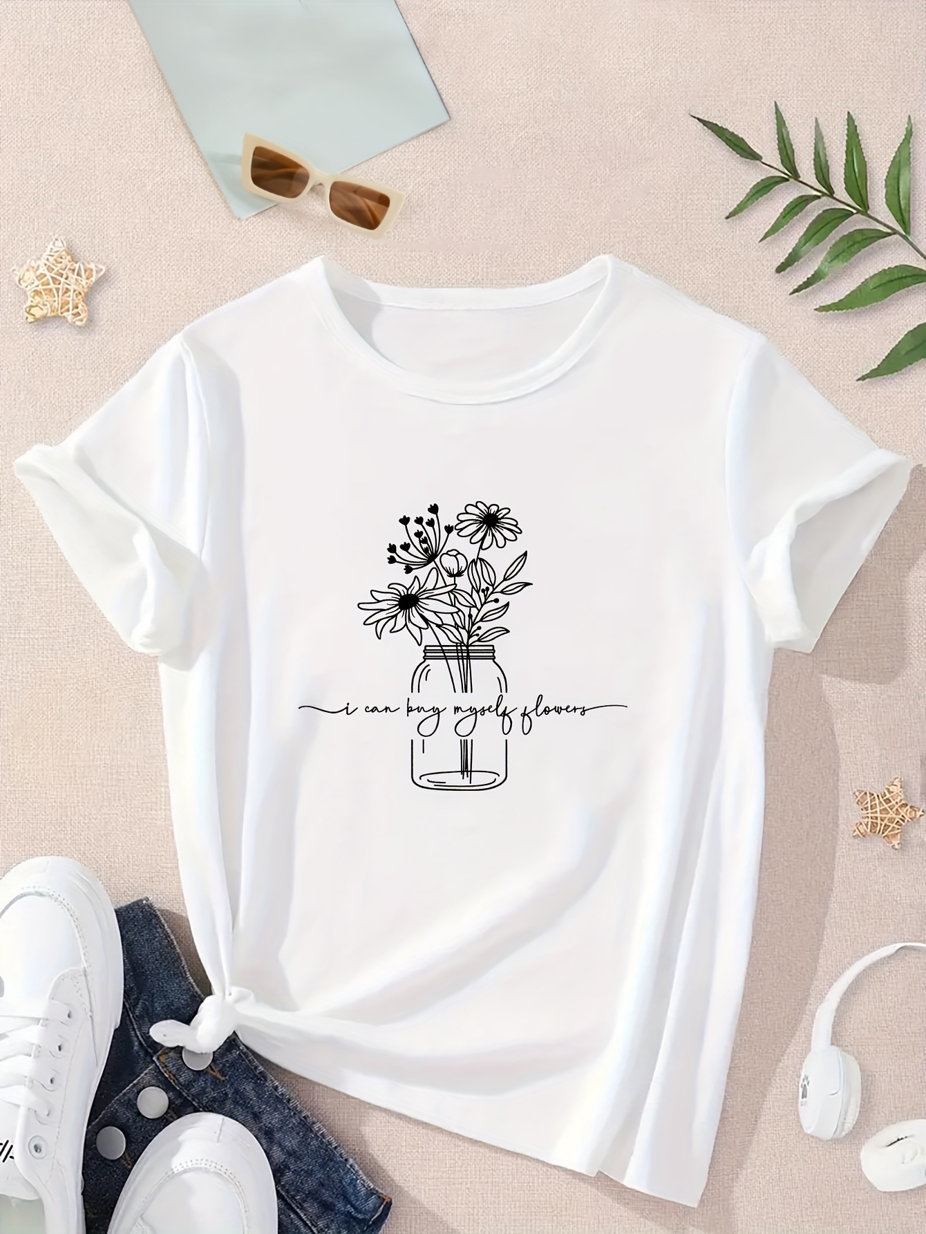 Anime Flowers Graphic Print Graffiti Letters Girls Comfy Fit - Temu ...