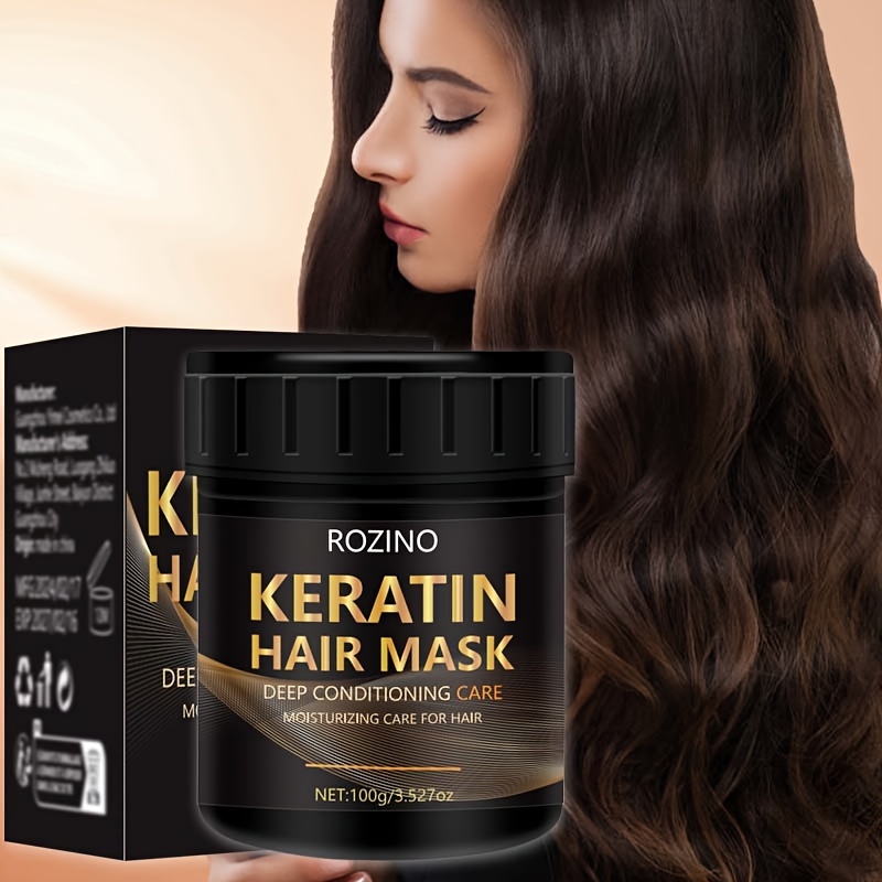 모든 헤어 타입을 위한 케라틴 헤어 마스크 깊은 영양 및 수분 탄력 및 강도 향상 윤기 추가 로즈마리 추출물 포함 유니섹스 성인 크림 포뮬러 100g 뷰티