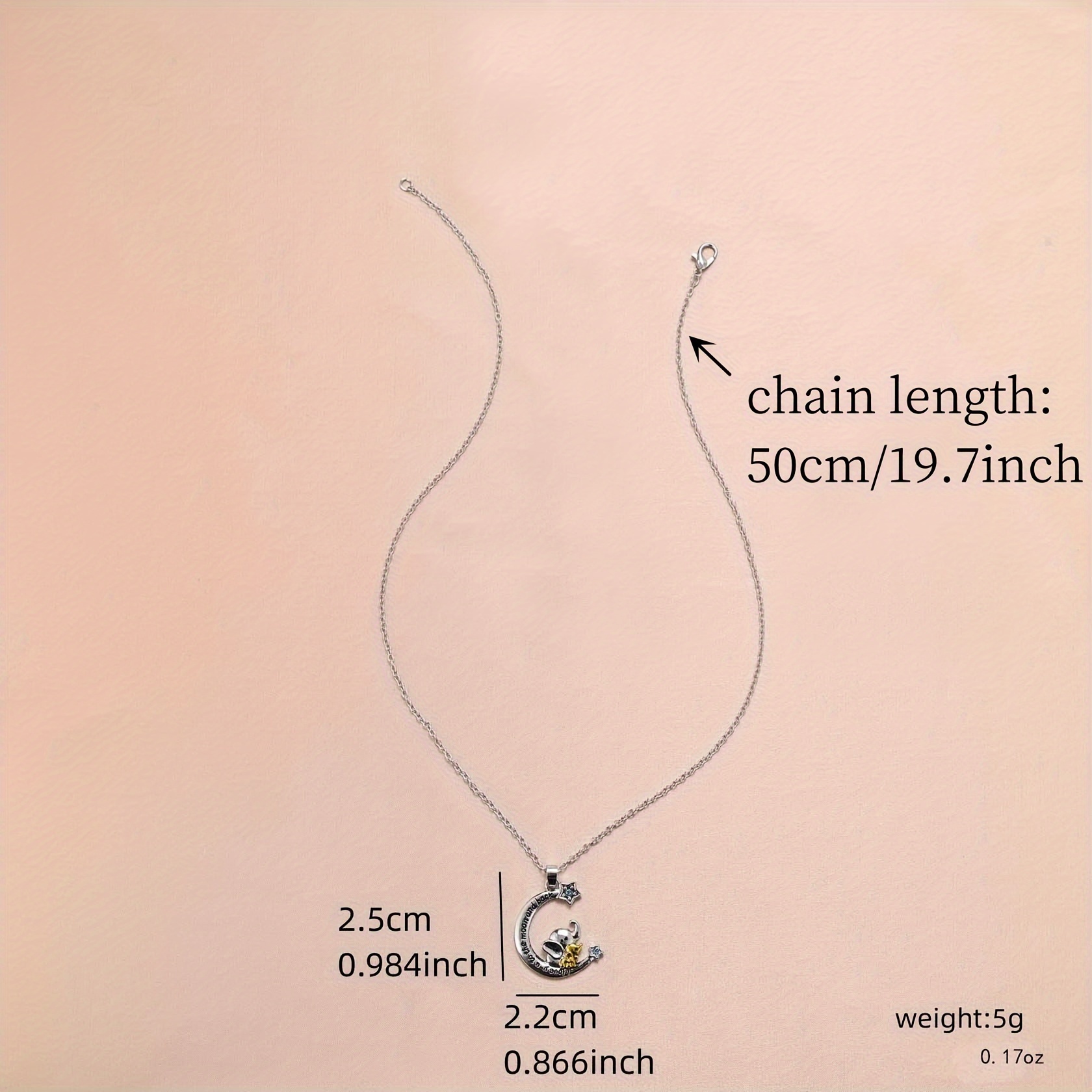 Elegant Eid Al fitr Crescent Elephant Pendant Necklace - Temu