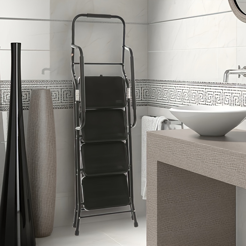 Step Ladder 4 Step Handrails Capacity Step Stool Folding - Temu