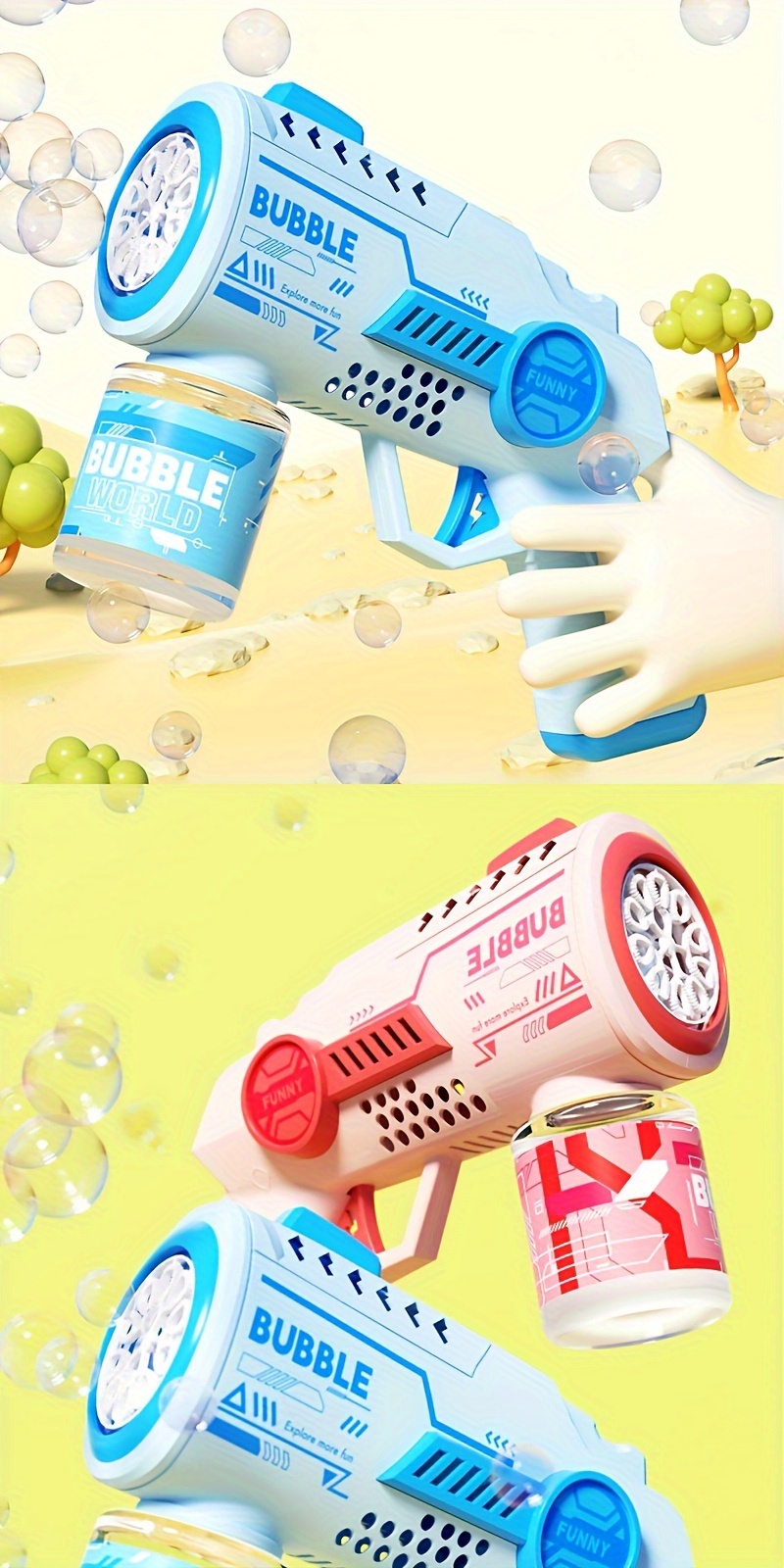 Festive Led Bubble Gun: Summer Outdoor Party Toy, Perfect For Gifts ...