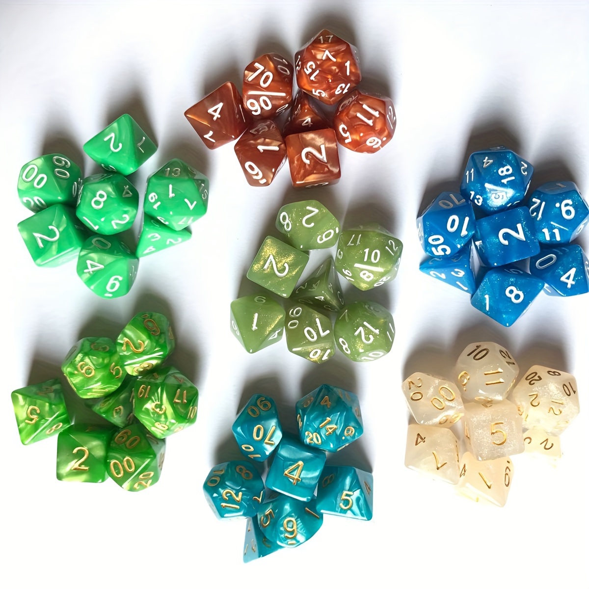 Acrylic Dice Set For And Trpg, 7-piece Polyhedral Gaming Dice Set With ...