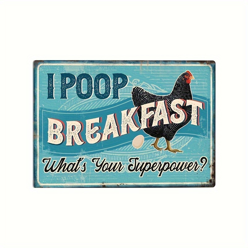 "humorous Farmhouse" Funny ' Poop Breakfast 's Superpower?' - Temu