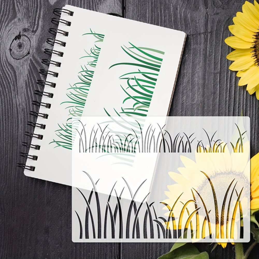 1pc grass stencils 11 7x8 3inch reusable blade grass stencils reed ...